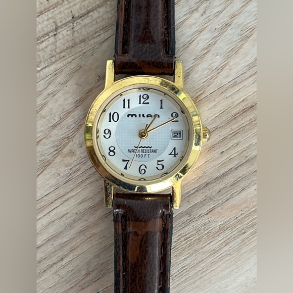 Milan | Accessories | Milan Ladies Watch Vintage Gold Tone Case Wdate ...